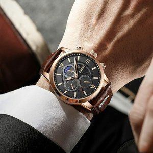 Accessories | Moon Phase Date Analog Dress Watch | Poshmark